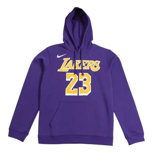 Nike Lebron James Lakers Basketball Fleece Hoodie - Purple
