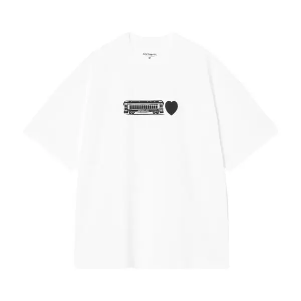 Carhartt Work In Progress Deconstructed Label Short Sleeve T-shirt - White