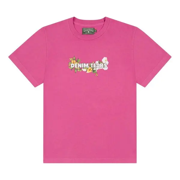DENIM TEARS Cotton Floral Logo T-shirt - Pink