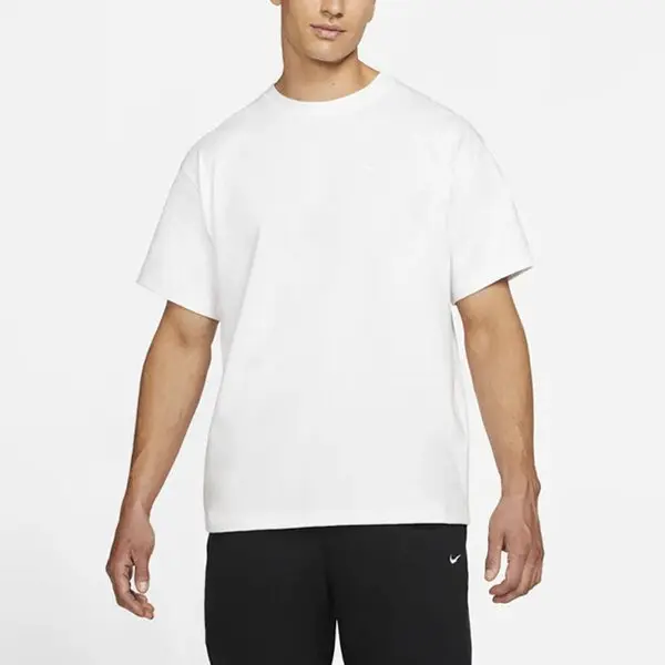Nike Solid Color Sports Round Neck Short Sleeve White T-shirt - Multi-color