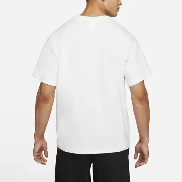 Nike Solid Color Sports Round Neck Short Sleeve White T-shirt - Multi-color