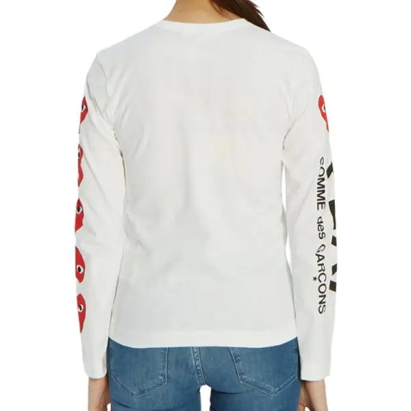 Play Comme Des Garcon Long Sleeve T-shirt With Heart Motif