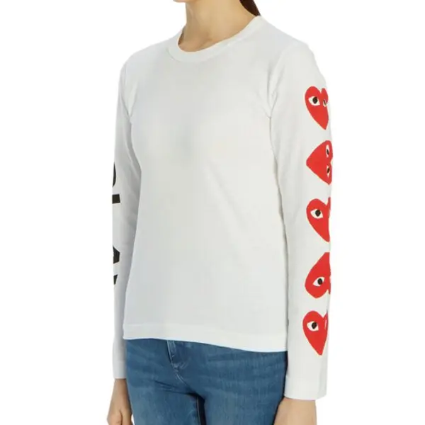 Play Comme Des Garcon Long Sleeve T-shirt With Heart Motif