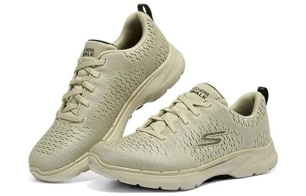 Sketchers Go Walk 6 Low Top Sneakers - Natural/black