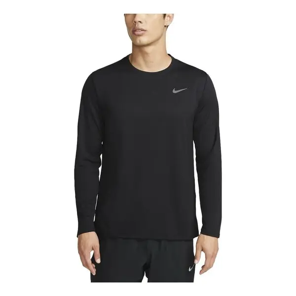 Nike Dri-fit Uv Long-sleeve Running T-shirt - Black/white