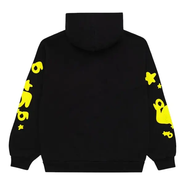 SP5DER Graphic Hoodie - Onyx/yellow