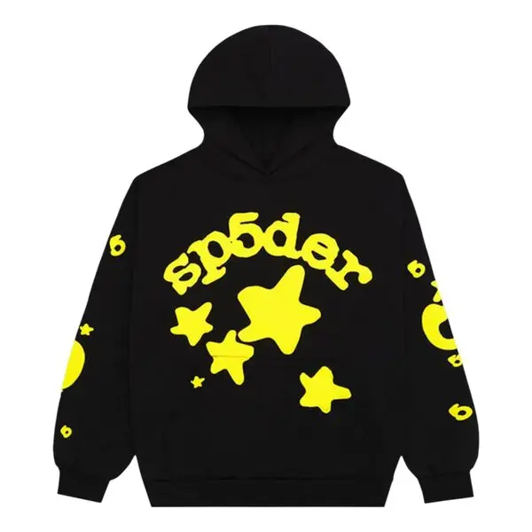 SP5DER Graphic Hoodie - Onyx/yellow