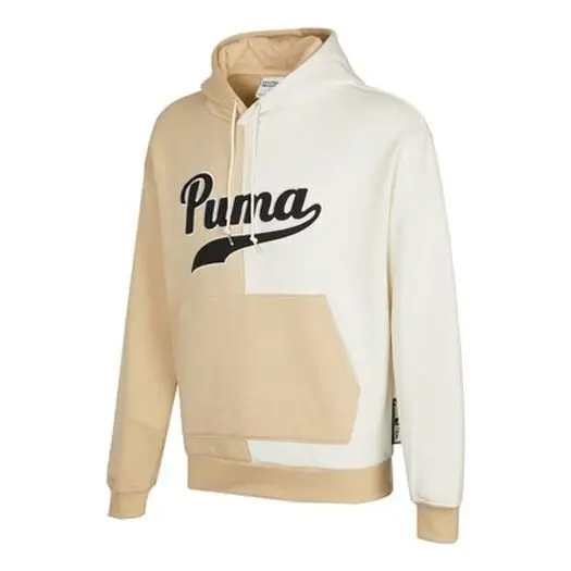 PUMA Colorblock Fleece Lined Hoodie - Tan