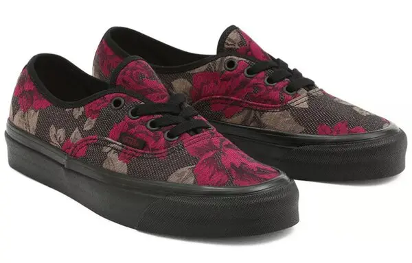 VANS Factory Authentic 44 Dx Floral Low Top Sneakers - Black/red