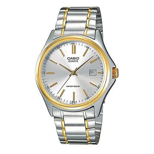 Casio Stainless Steel And Gold-tone Link Watch With Quartz Movement - Silver