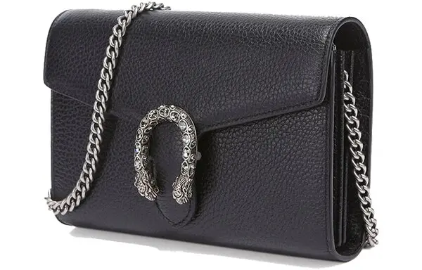 Gucci Dionysus Tiger Head Leather Chain Shoulder Messenger Bag Mini - Black