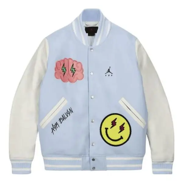JORDAN X J Balvin Varsity Jacket - Blue/white