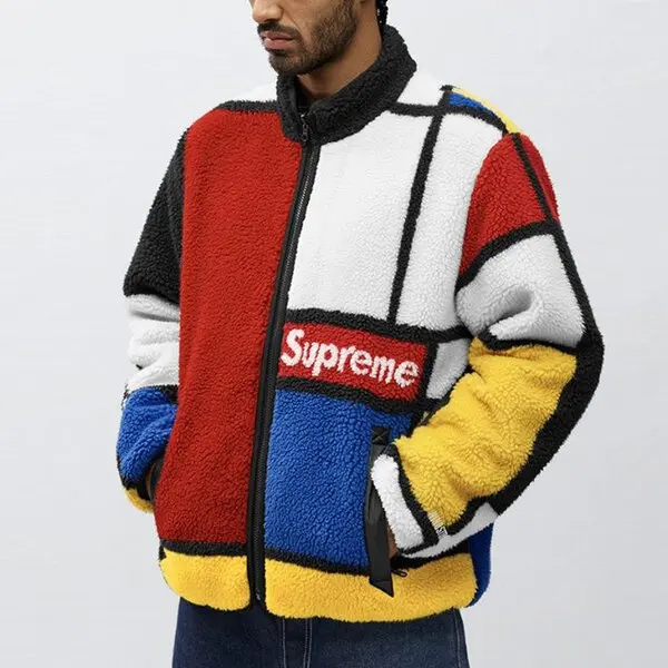 Supreme Reversible Colorblocked Fleece Jacket - Multi-color