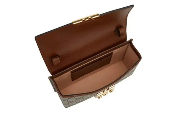 Gucci Padlock Metallic Logo Canvas Box Mini Handbag