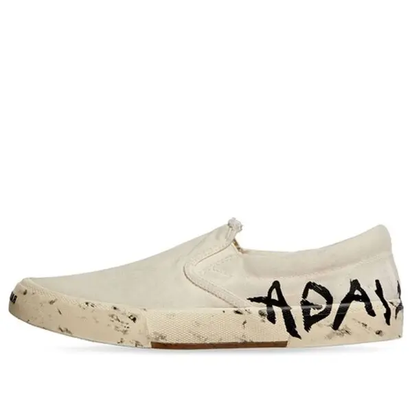 Balenciaga Low Top Slip On Shoes - White/black