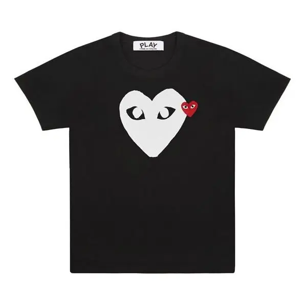 Play Comme Des Garcon Emblem Heart T-shirt - Black