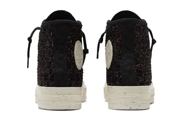 CONVERSE Chuck 70 High Top Sneakers With Speckled Crochet Detail - Black/red