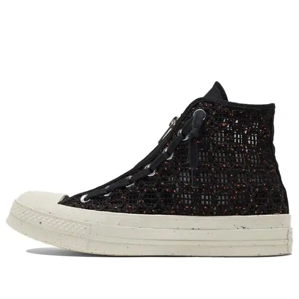 CONVERSE Chuck 70 High Top Sneakers With Speckled Crochet Detail - Black/red
