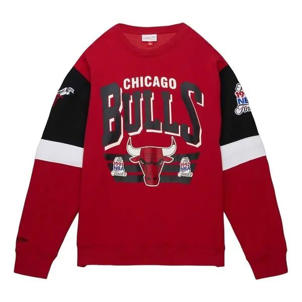 Mitchell & Ness X Nba Chicago Bulls All Over Crew Sweatshirt - Red/black