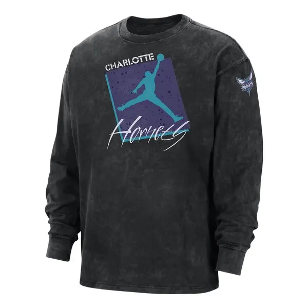 JORDAN Max90 Charlotte Hornets Courtside Statement Edition Nba Long-sleeve T-shirt - Black
