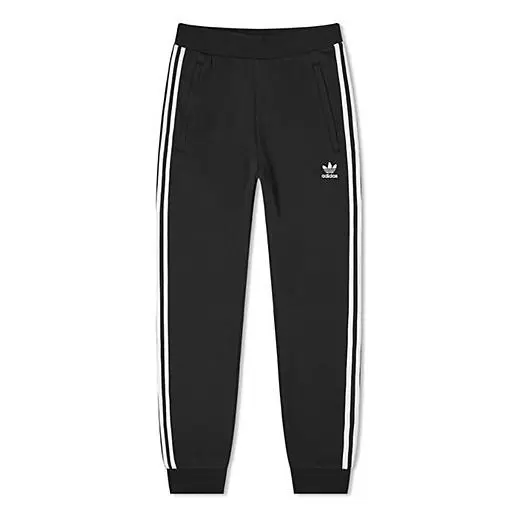 Adidas Originals Classic Side Stripe Bundle Feet Casual Running Sports Pants - Black