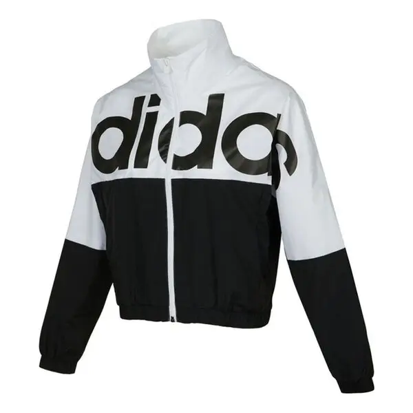 Adidas Neo Icons+ Alphabet Print Stand Collar Jacket - Black