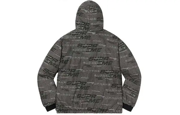 Supreme Reversible Dimensions Logo Denim Work Jacket - Black