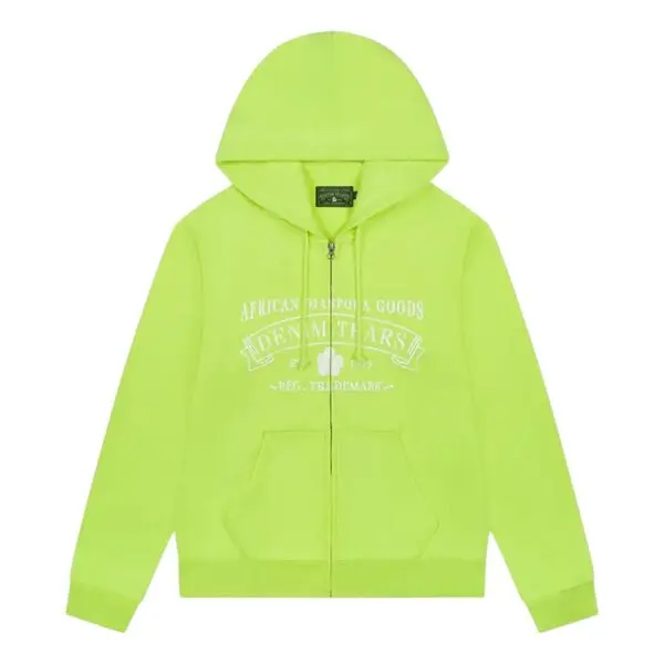 DENIM TEARS Zip Up Hoodie - Lime