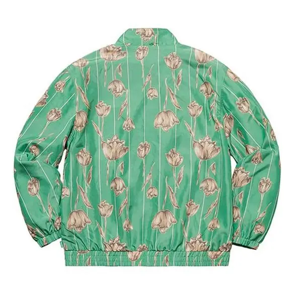 Supreme Floral Silk Track Jacket - Green/tan