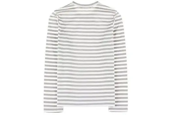 Play Comme Des Garcon Striped Long Sleeve T-shirt With Red Heart Logo