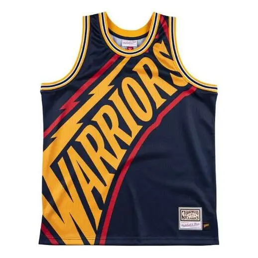 Mitchell & Ness Golden State Warriors Big Face Basketball Vest - Navy