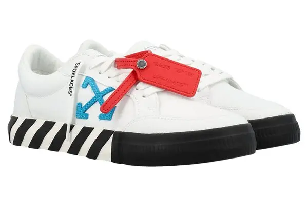 Off-White Low Vulcanized Canvas Sneaker - White/blue/black
