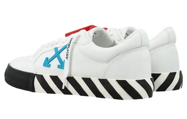 Off-White Low Vulcanized Canvas Sneaker - White/blue/black