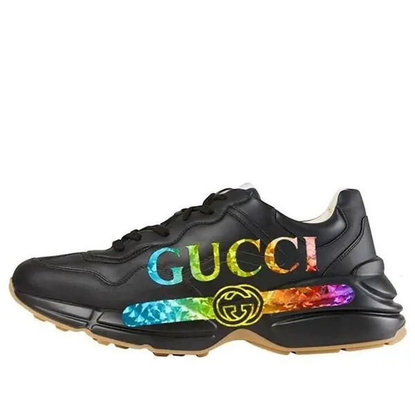 Gucci Rhyton Iridescent Logo Sneakers - Black