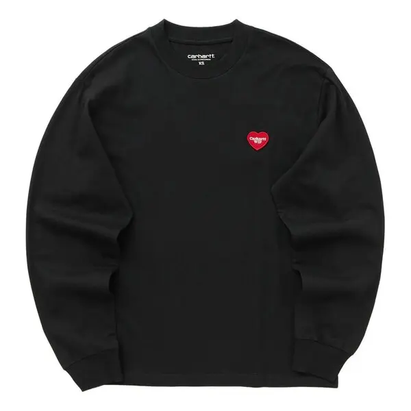 Carhartt Work In Progress Heart Patch Long Sleeve T-shirt - Black