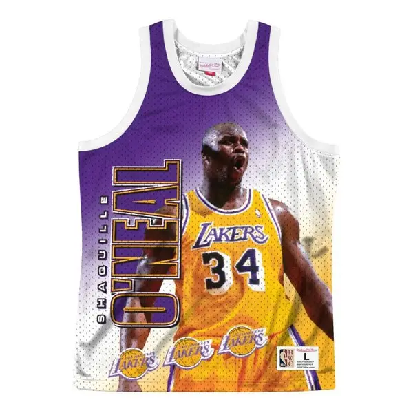 Mitchell & Ness X Nba Los Angeles Lakers "behind The Back" Shaquille O'neal Jersey - Purple/white/yellow