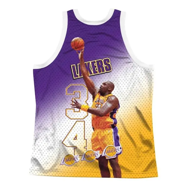 Mitchell & Ness X Nba Los Angeles Lakers "behind The Back" Shaquille O'neal Jersey - Purple/white/yellow