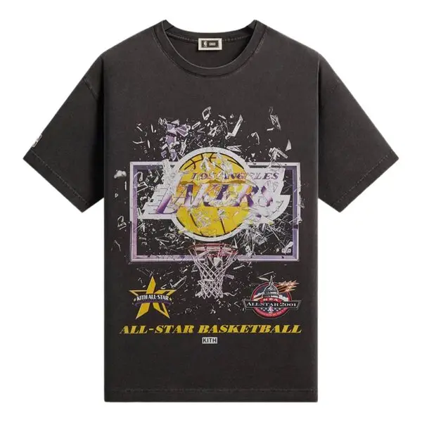 Kith For Nba All-star Los Angeles Lakers Shattered Backboard Vintage T-shirt - Black