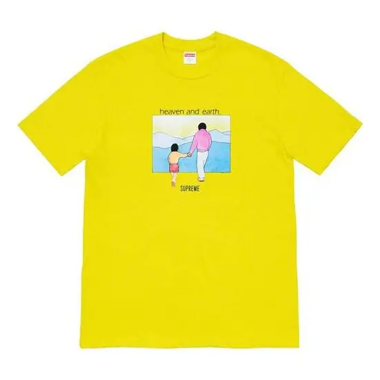 Supreme Fw19 Week 1 Heaven And Earth Sulfer Tee - Yellow