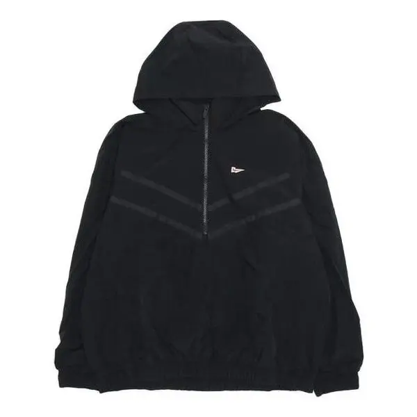 Nike Heritage Essentials Half-zip Overhead Woven Windbreaker Jacket - Black