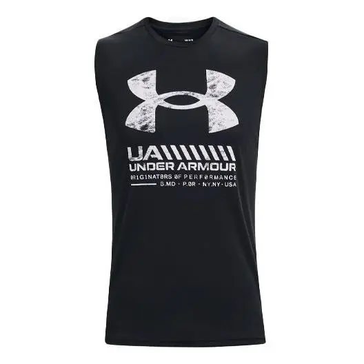 Under Armour Velocity Graphic Sleeveless Shirt 'black White - Black/white