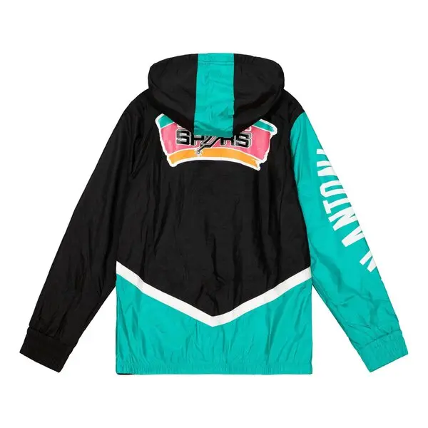 Mitchell & Ness X Nba San Antonio Spurs Undeniable Full Zip Windbreaker - Black/teal