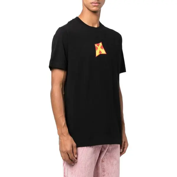 Off-White Logo Printing Round Neck Pullover Short Sleeve Black T-shirt
