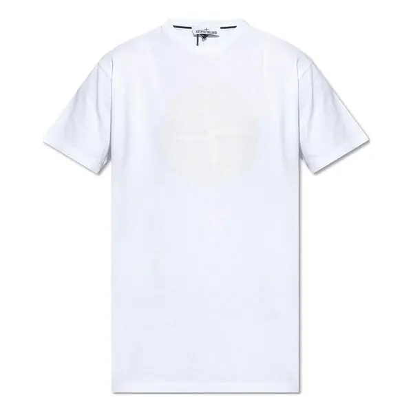 Stone Island Industrial Two Textured Print T-shirt - White