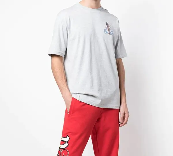 PALACE Rolls P3 Back Logo Gradient Large Triangle Printing Short Sleeve Gray