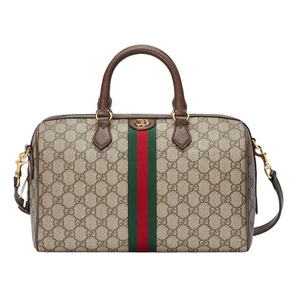 Gucci Ophidia Gg Medium Top Handle Bag - Beige/ebony