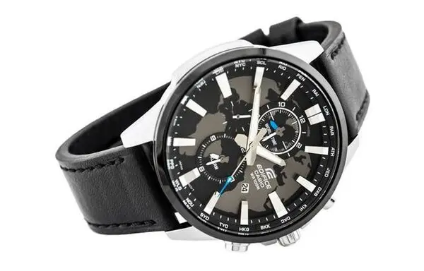 Casio Edifice Solar Powered Analog Watch With Stainless Steel Strap And Sapphire Crystal