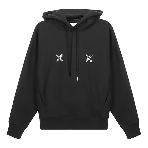 Kenzo Long Sleeve Hooded Sports Hoodie - Black
