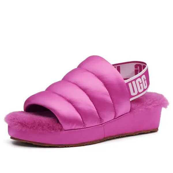 UGG Fluff Slide Satin Sandals - Purple