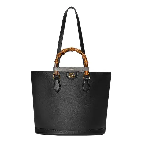 Gucci Diana Medium Tote Bag With Bamboo Handles - Black